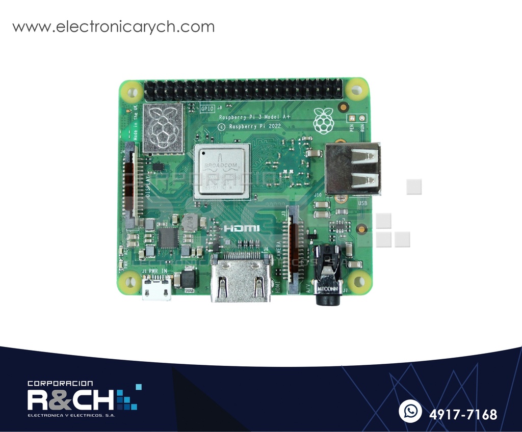 R-PI3A raspberry PI 3 model A+ | Electronica R&CH